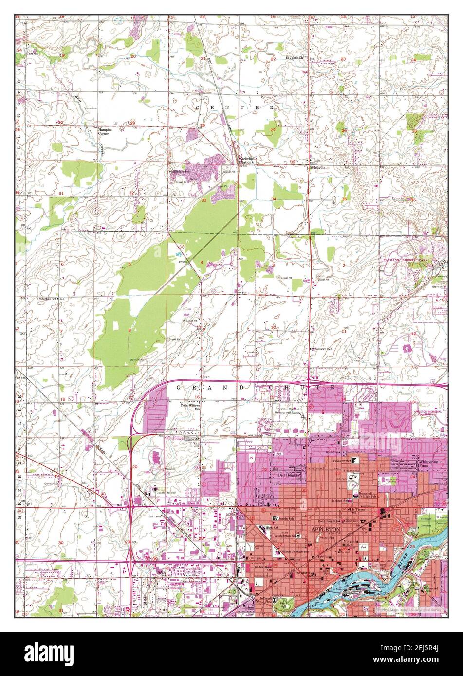 Appleton, Wisconsin, map 1955, 1:24000, United States of America by ...