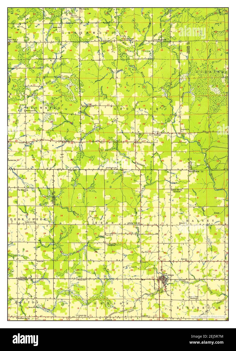 Athens, Wisconsin, map 1951, 1:48000, United States of America by ...