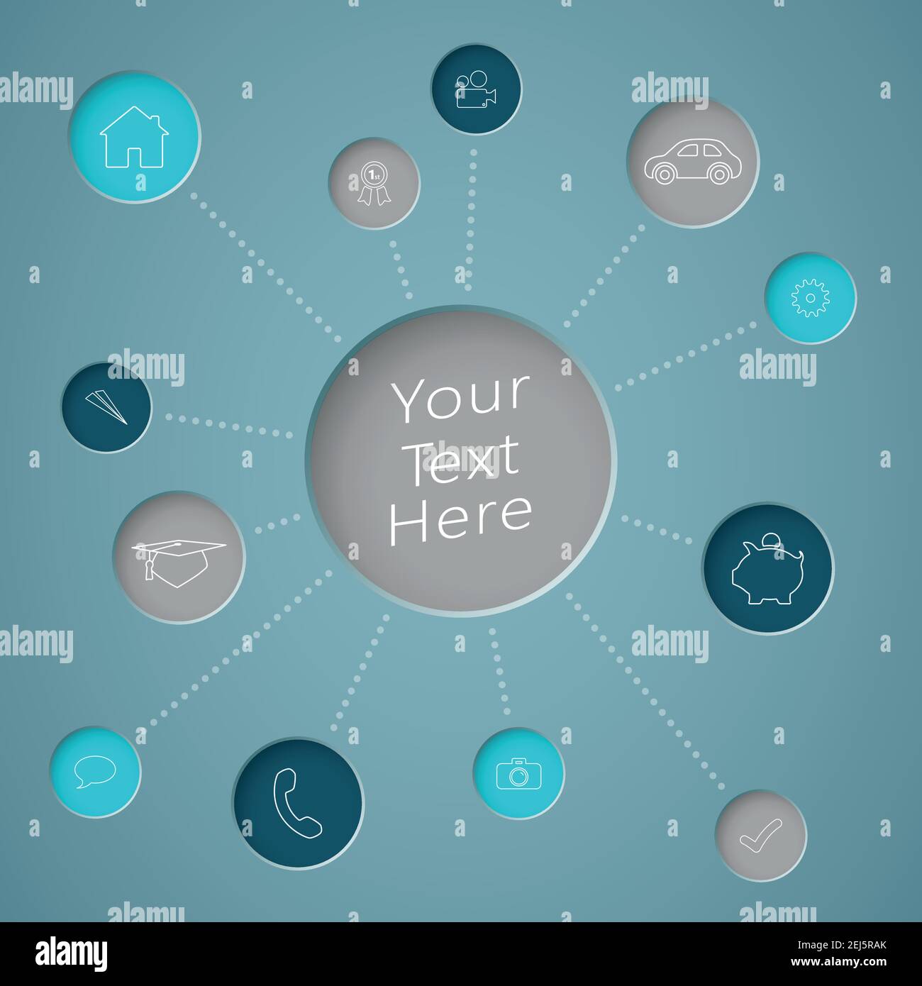 Infographic Text Circle With Links To Generic Icons Stock Vector Image ...