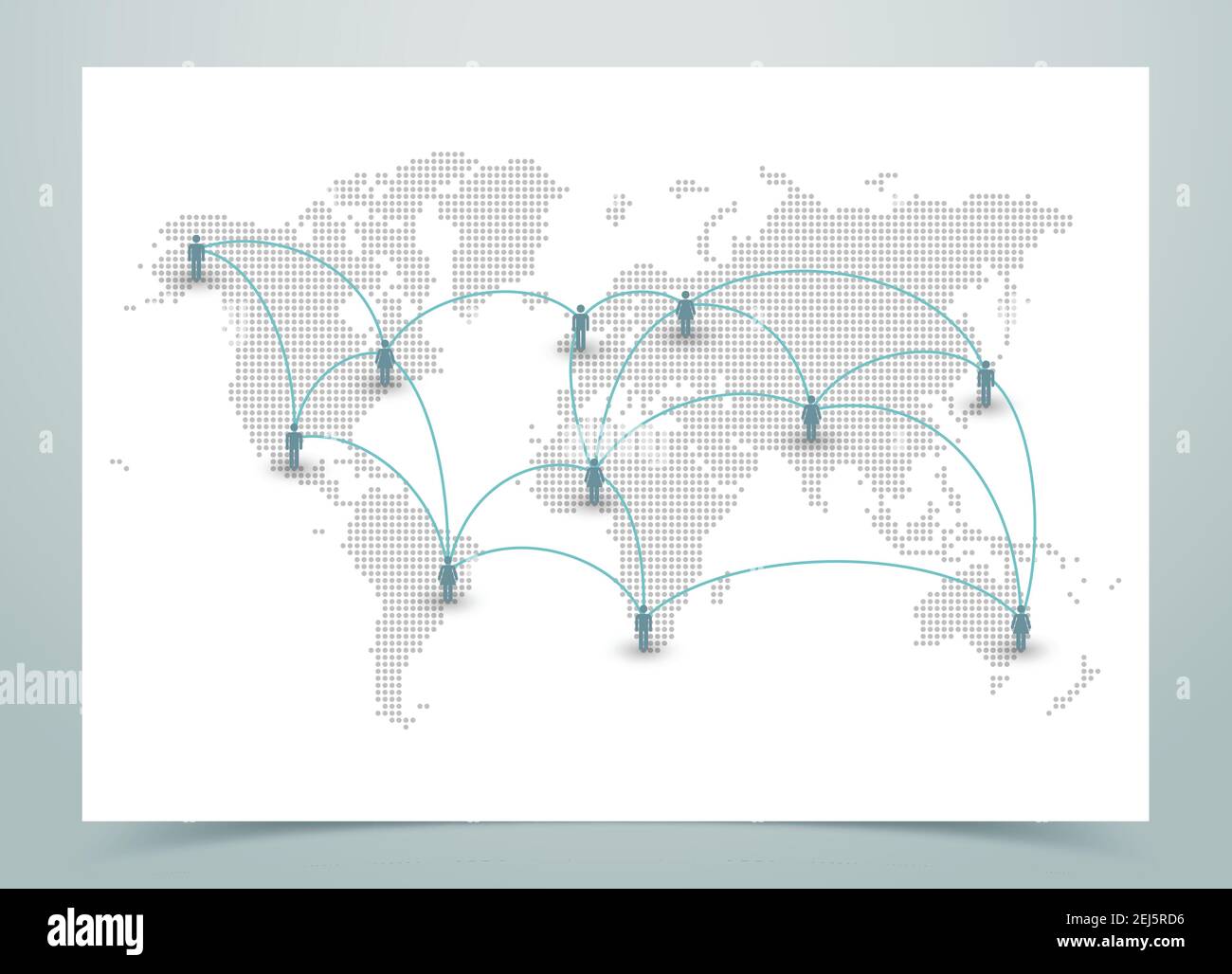 Connected world map people Stock Vector Images - Alamy