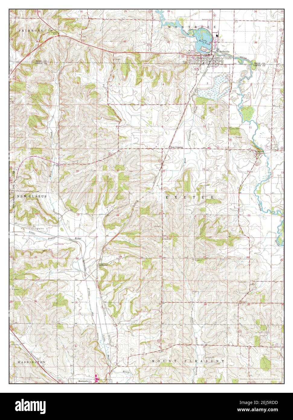 Map of belleville wisconsin Cut Out Stock Images & Pictures - Alamy