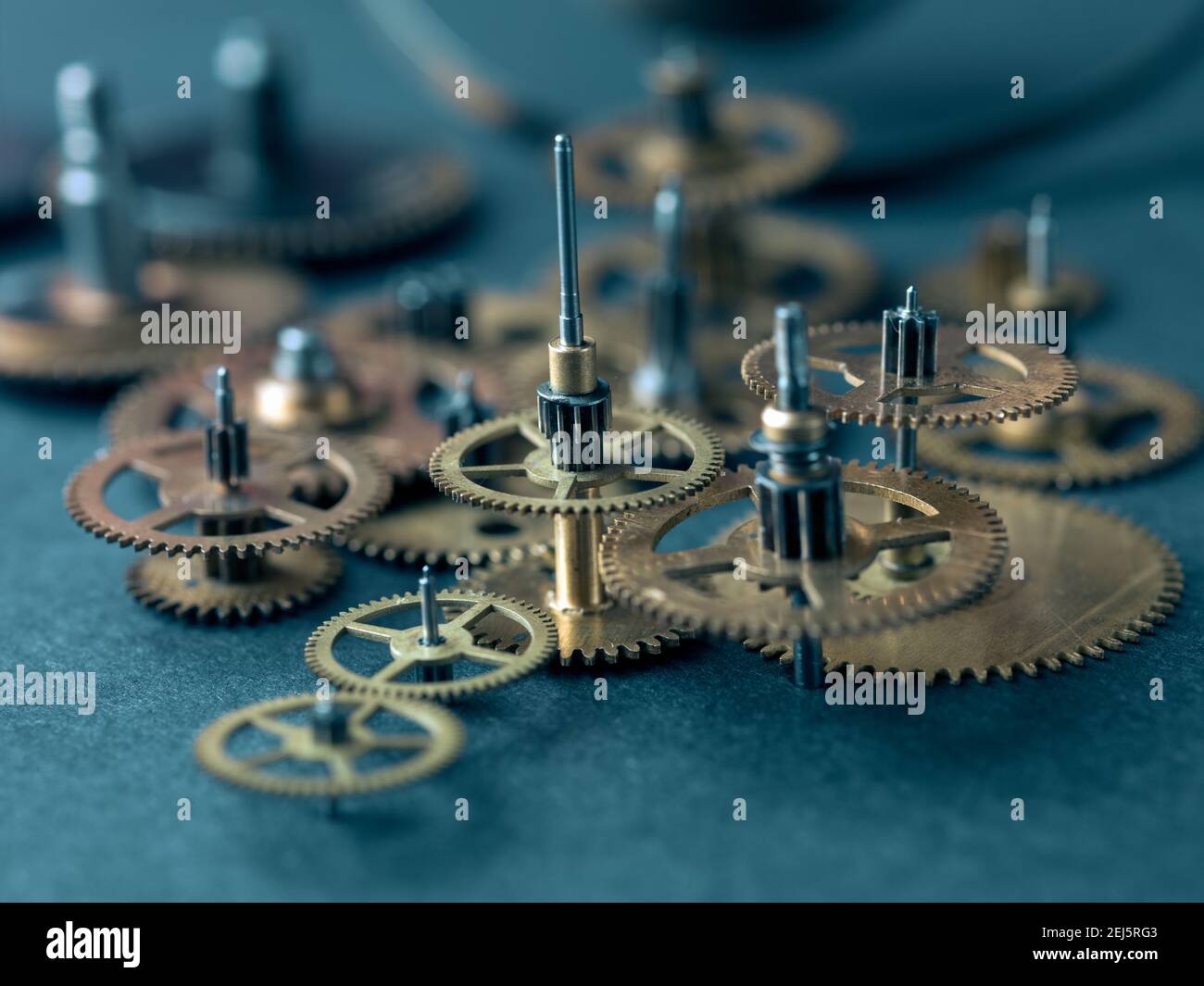 Gears and cogs macro, blue toned Stock Photo - Alamy