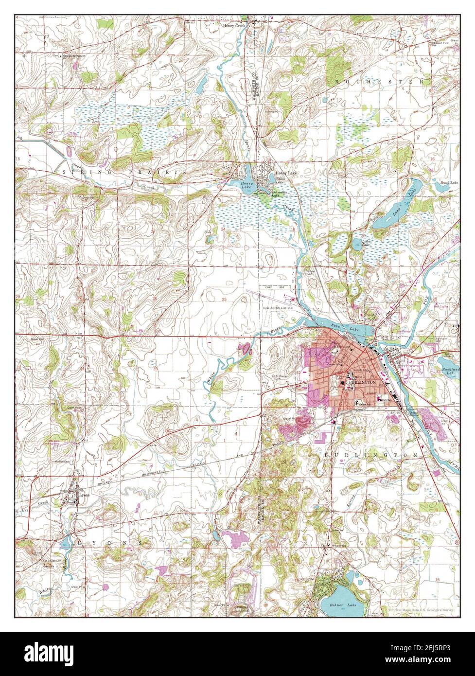 Burlington, Wisconsin, map 1960, 1:24000, United States of America by ...