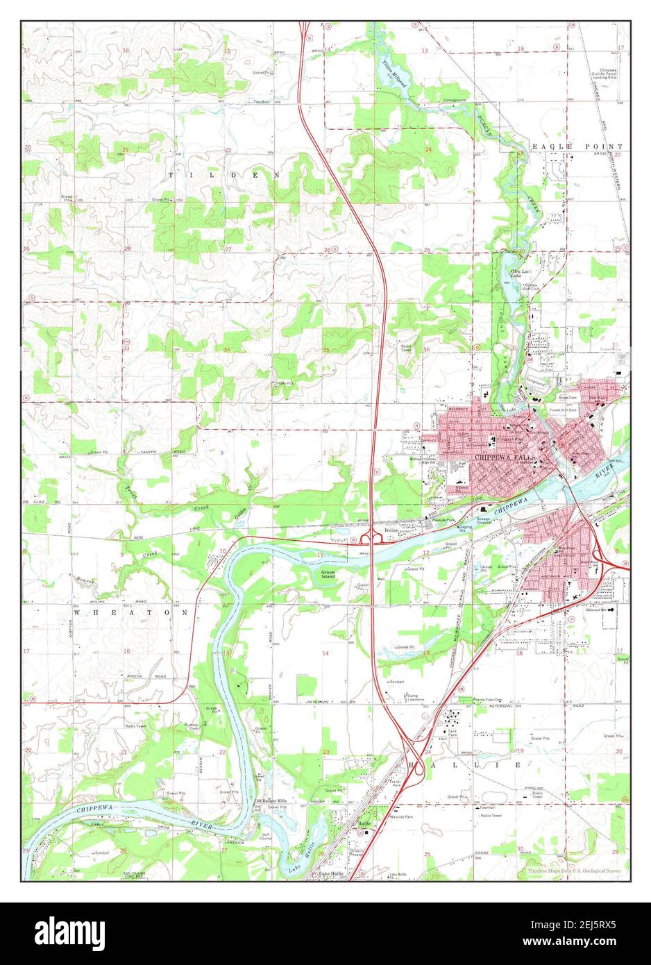 Chippewa Falls, Wisconsin, map 1972, 1:24000, United States of America ...