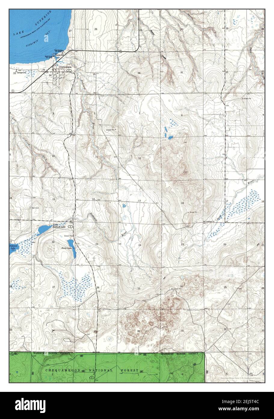 Map of cornucopia wisconsin Cut Out Stock Images & Pictures - Alamy