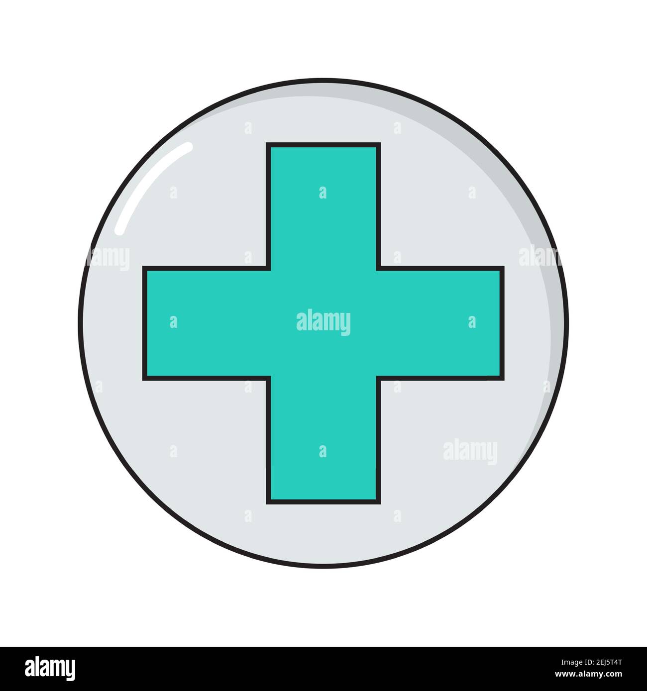Cross simple medical icon in trendy line style isolated on white ...