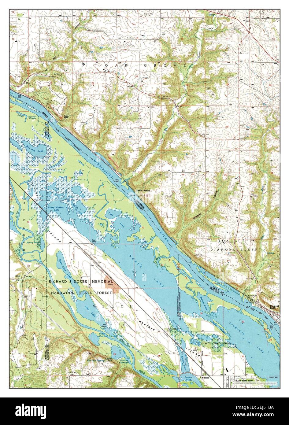 Diamond Bluff West, Wisconsin, map 1992, 1:24000, United States of ...