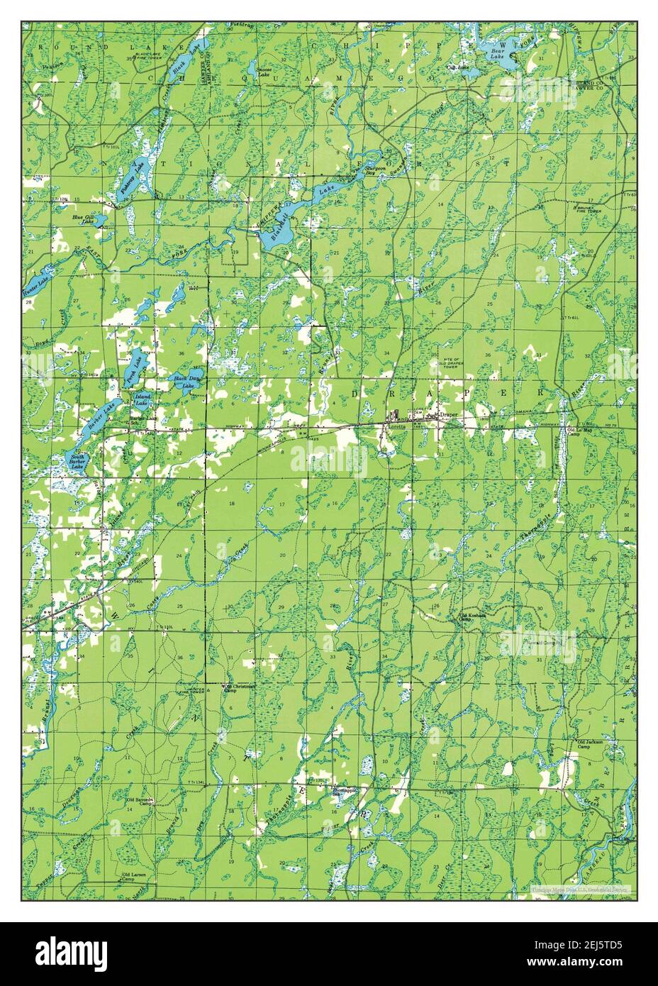 Draper, Wisconsin, map 1944, 1:48000, United States of America by ...