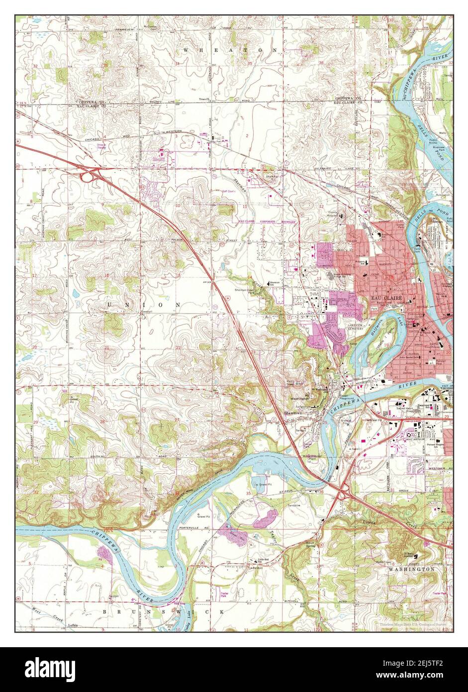 Map of eau claire hi-res stock photography and images - Alamy