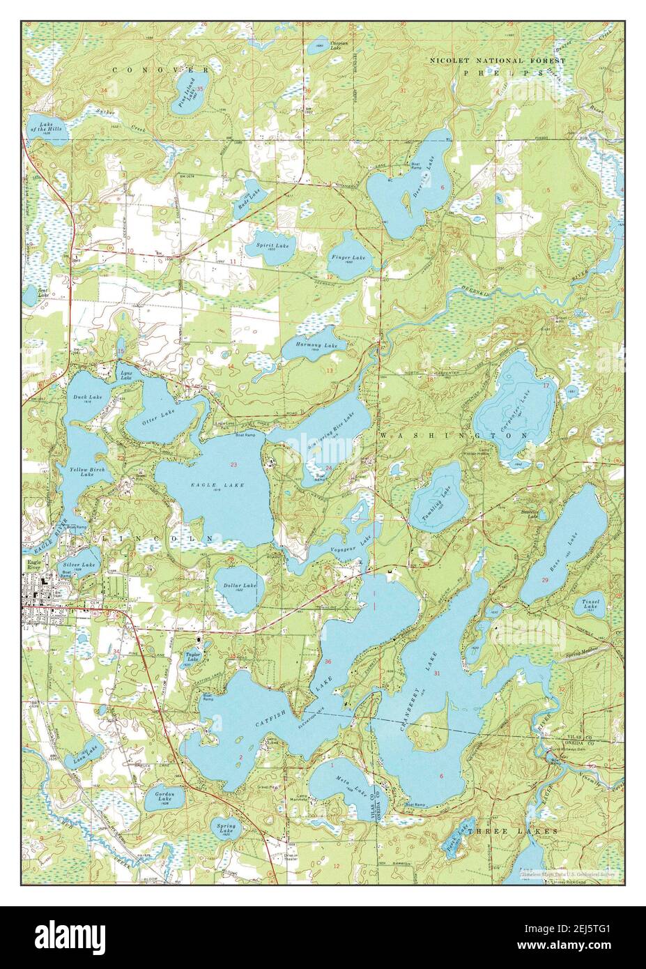 Eagle river wisconsin map Cut Out Stock Images & Pictures - Alamy