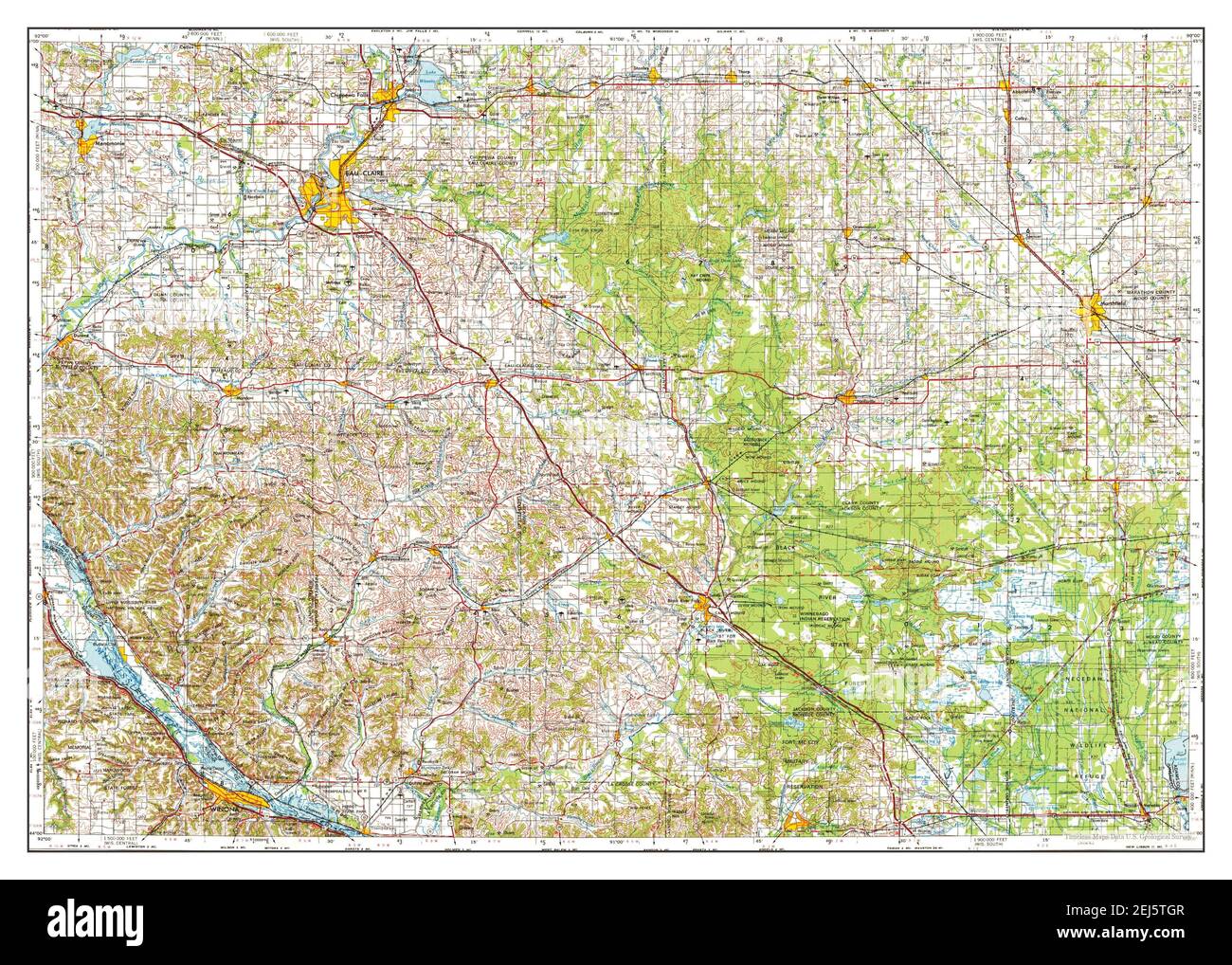 Map of eau claire hi-res stock photography and images - Alamy