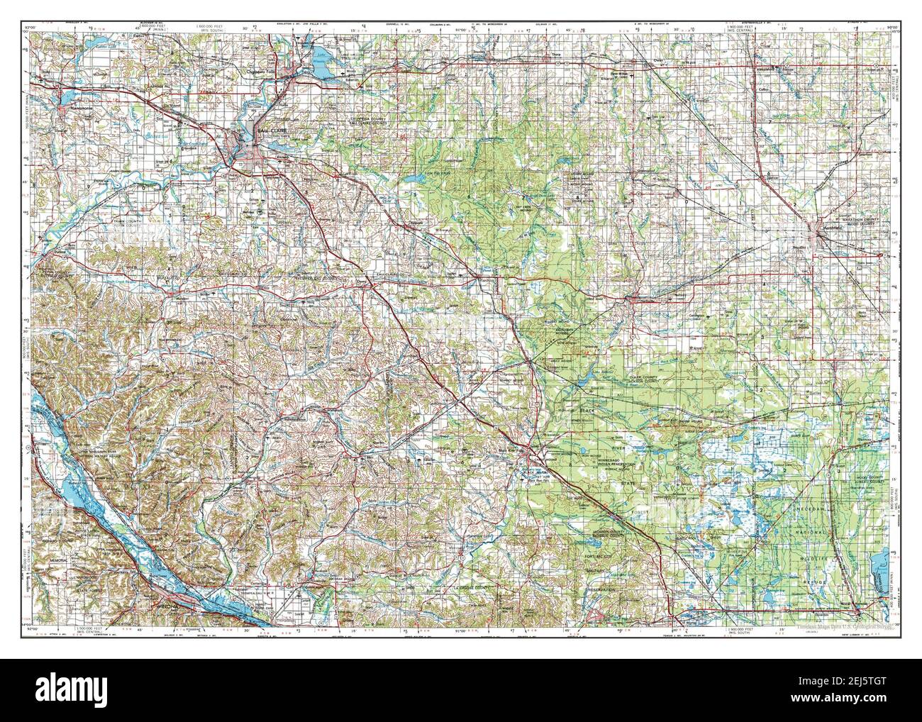 Map of eau claire hi-res stock photography and images - Alamy