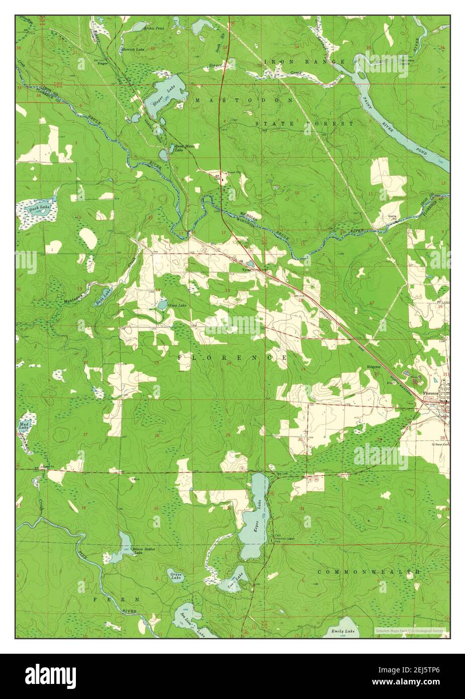 Florence West, Wisconsin, map 1962, 1:24000, United States of America ...
