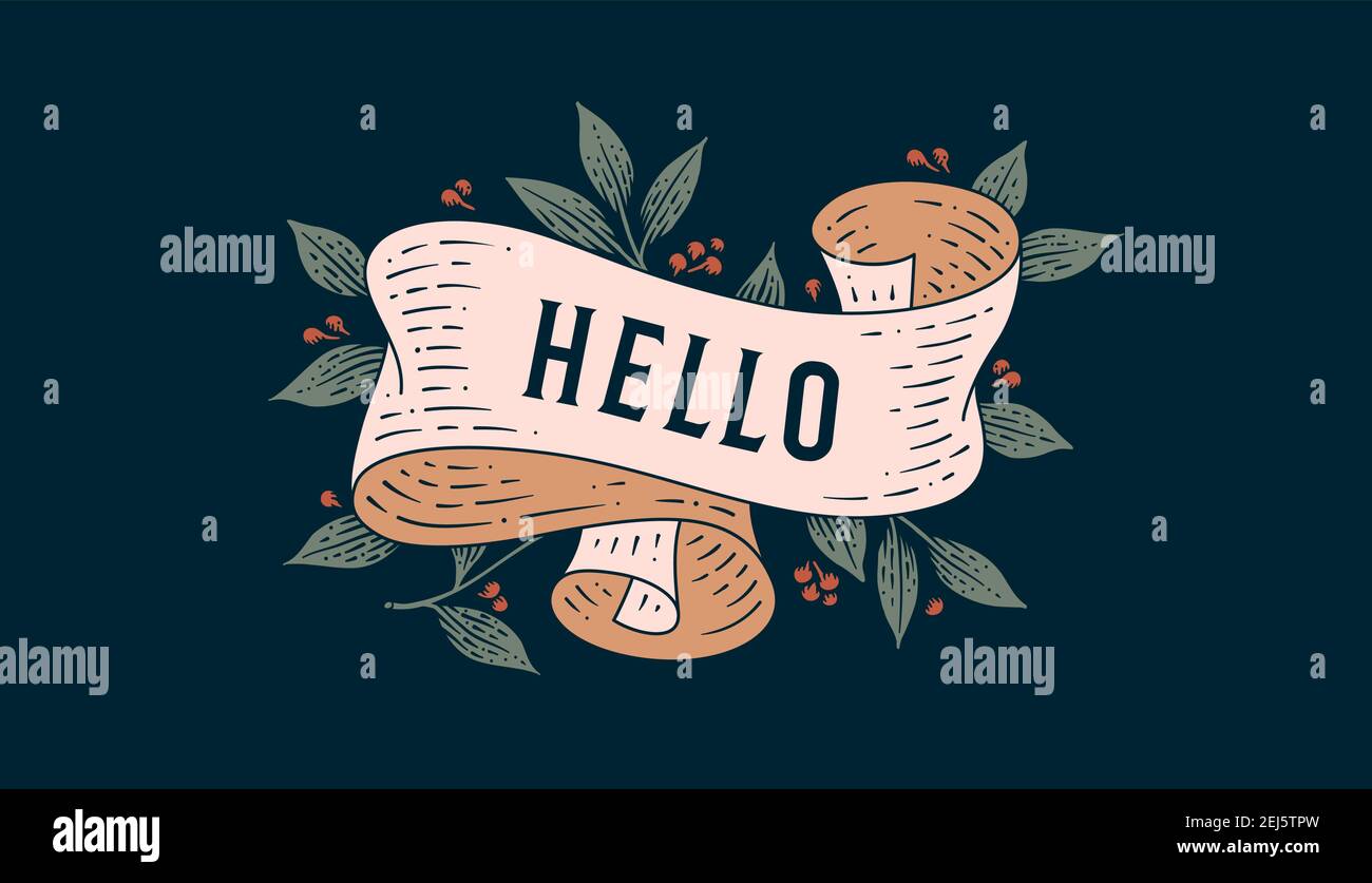 Hello. Retro greeting card Stock Vector Image & Art - Alamy