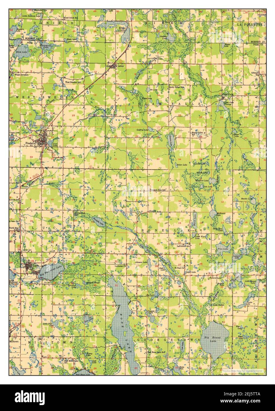 Map of frederic wisconsin Cut Out Stock Images & Pictures - Alamy