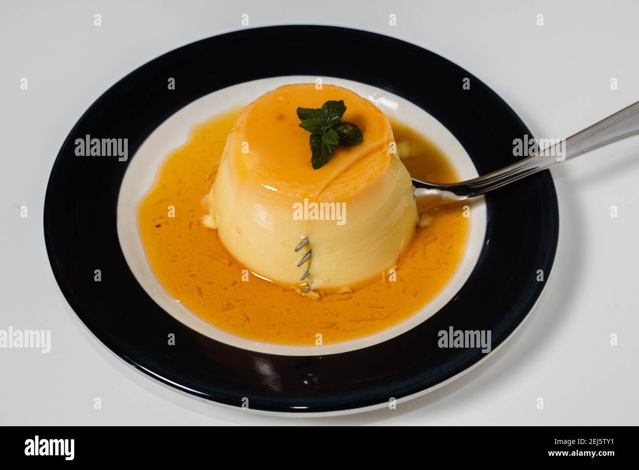Delicious typical dessert from South America called Flan, made with ...