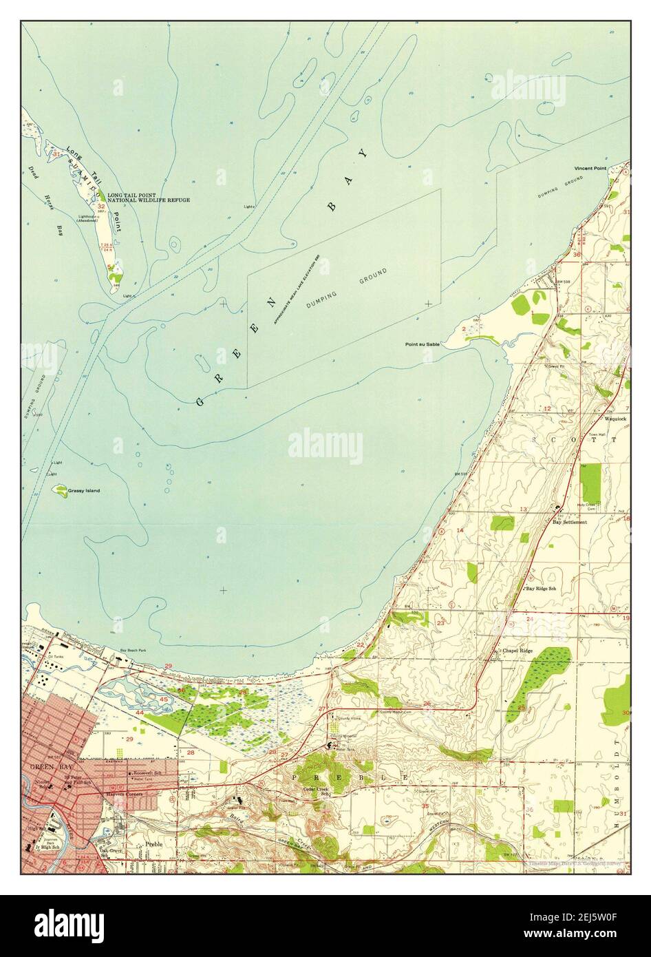 Map of green bay wisconsin hi-res stock photography and images - Alamy