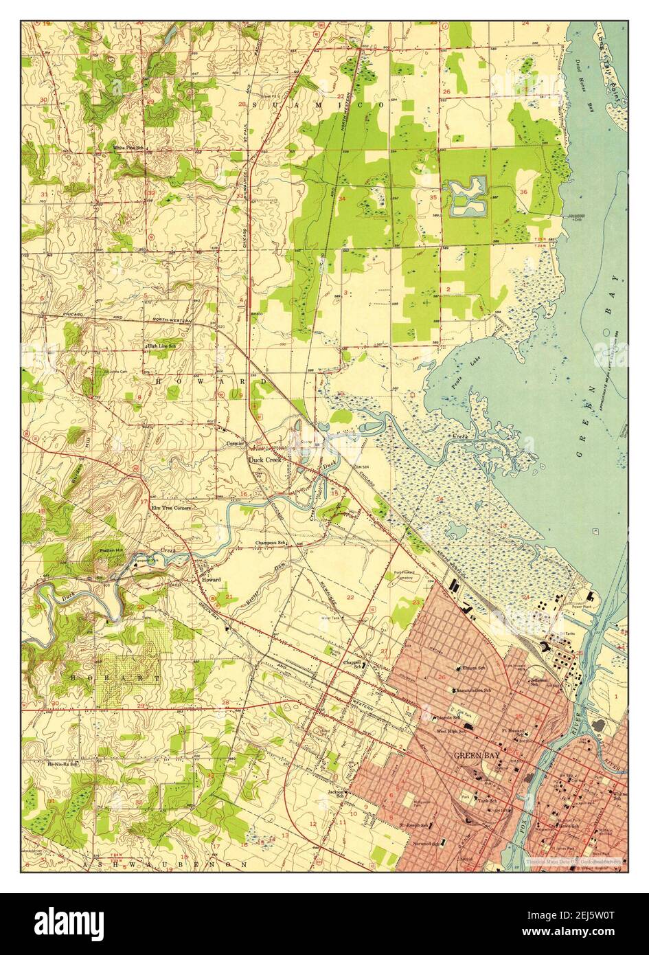 Map of green bay wisconsin hi-res stock photography and images - Alamy