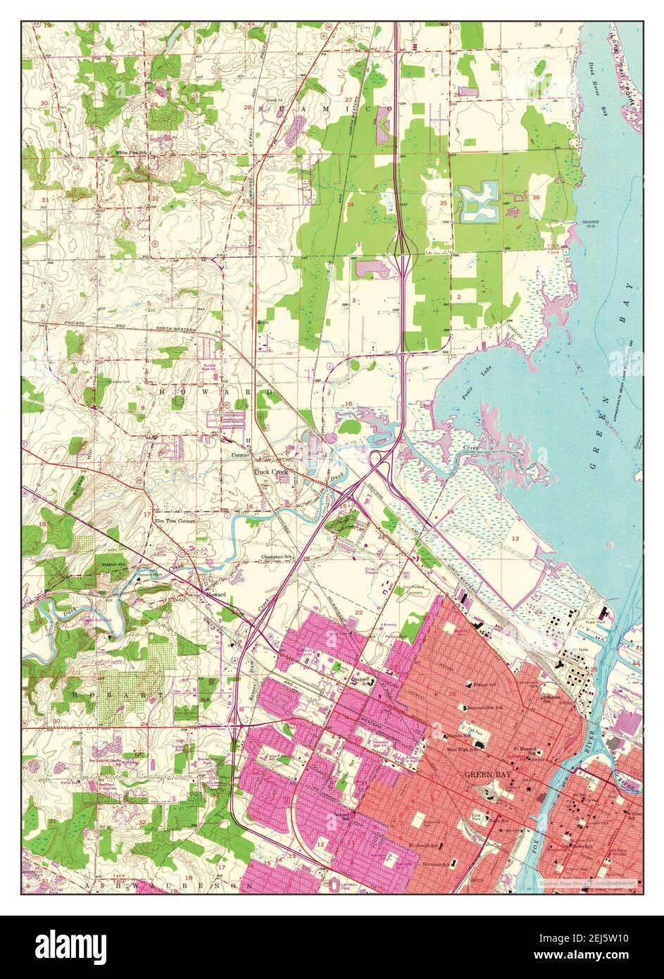 Map of green bay wisconsin hi-res stock photography and images - Alamy