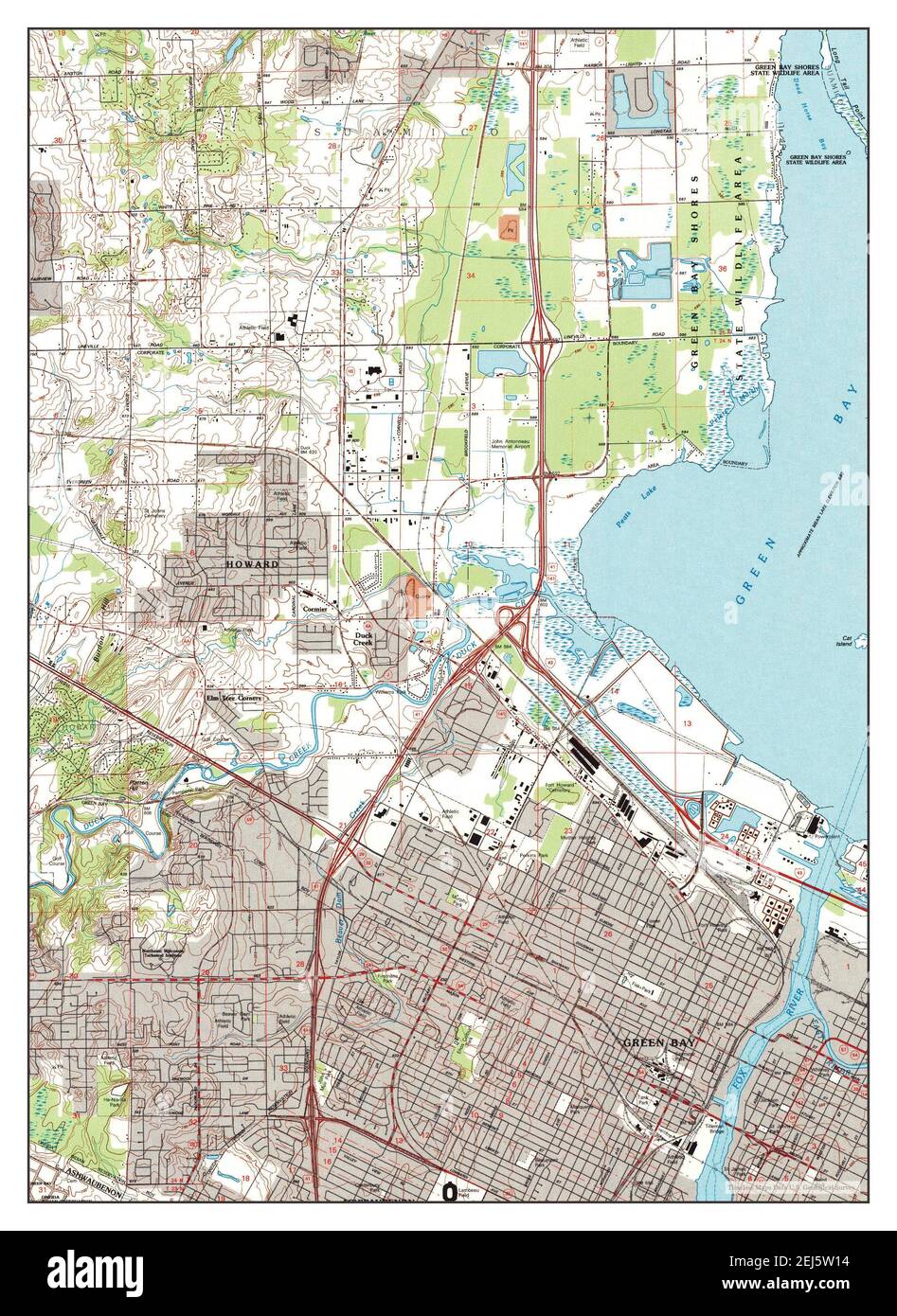 Green bay wisconsin map hi-res stock photography and images - Alamy