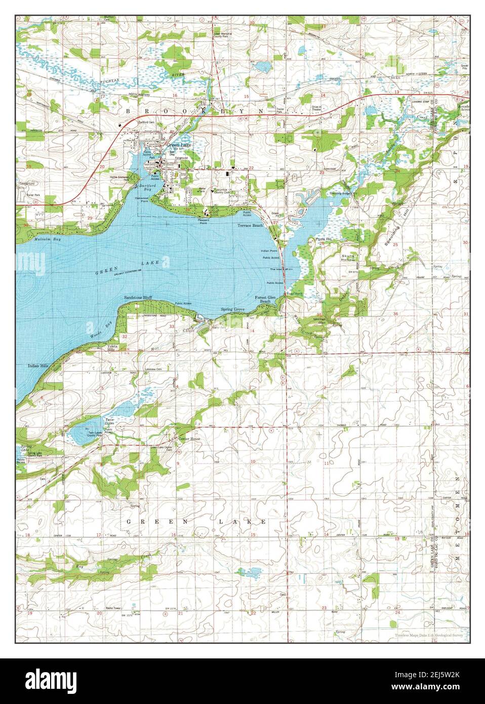 Green Lake, Wisconsin, map 1980, 1:24000, United States of America by ...