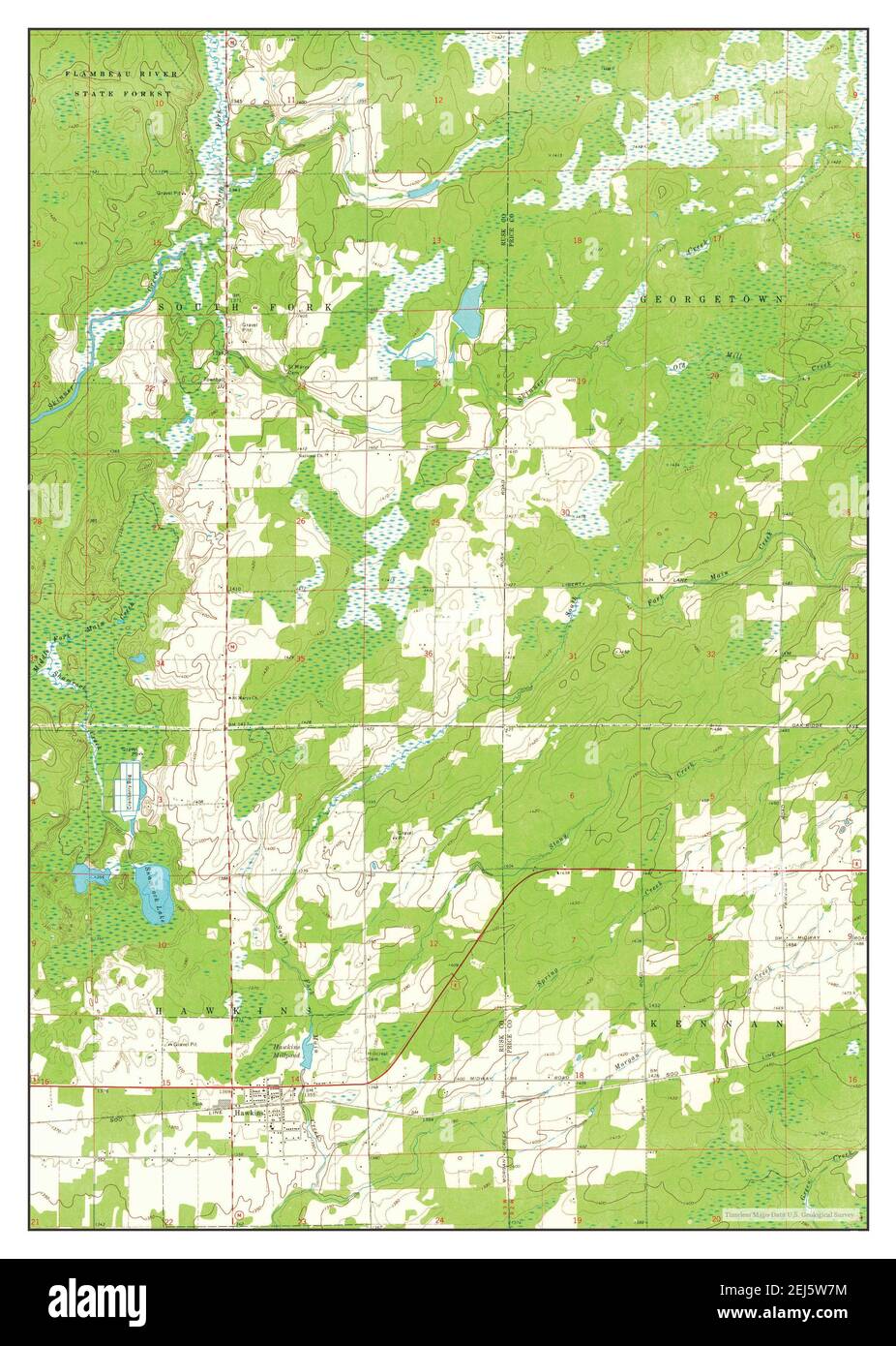 Hawkins, Wisconsin, map 1971, 1:24000, United States of America by ...