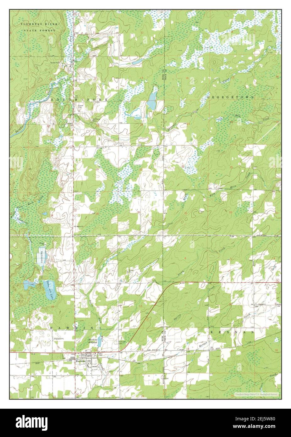 Hawkins, Wisconsin, map 1971, 1:24000, United States of America by ...