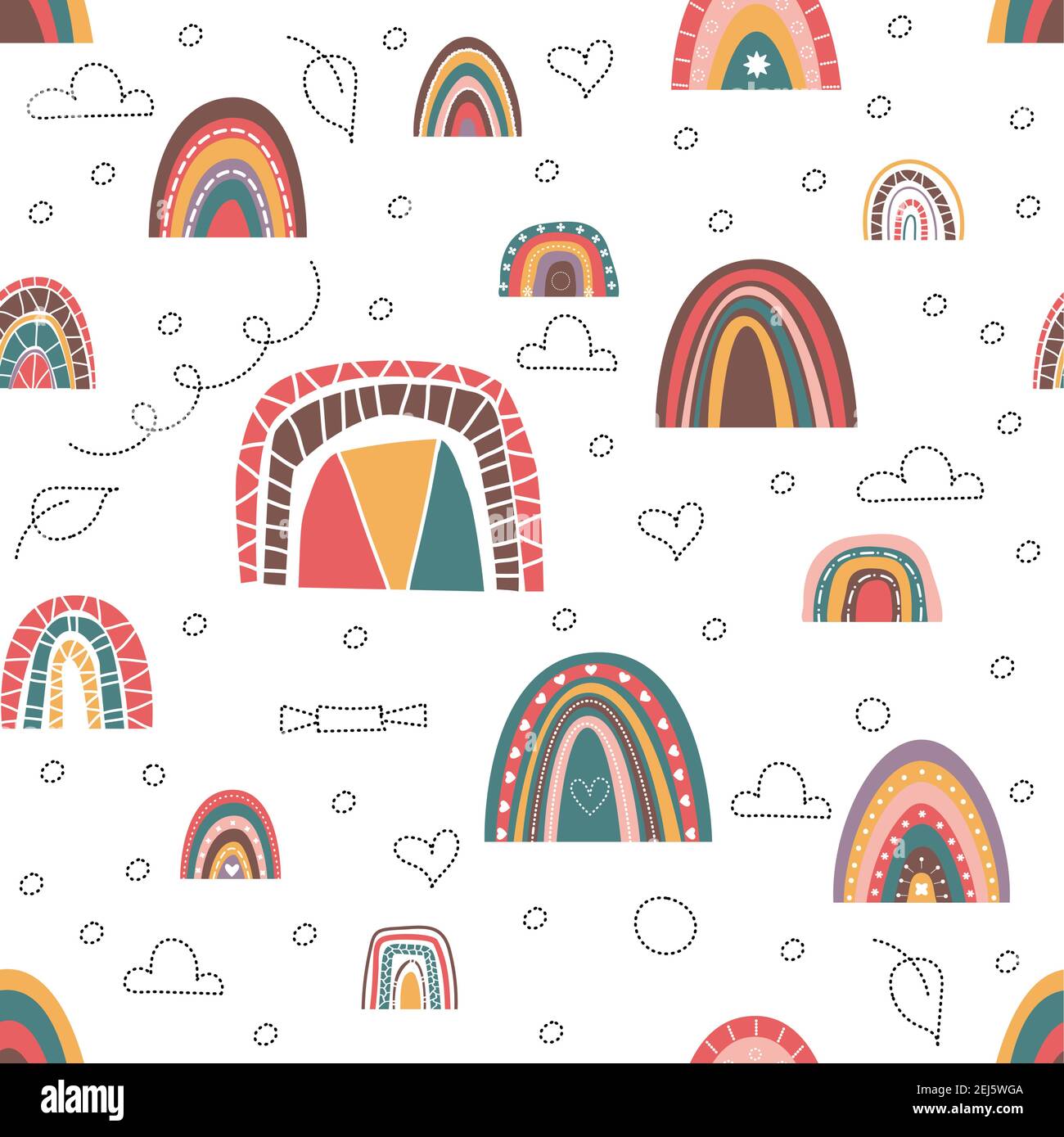 Boho rainbow seamless pattern for kids wallpapper, textile, wearing ...