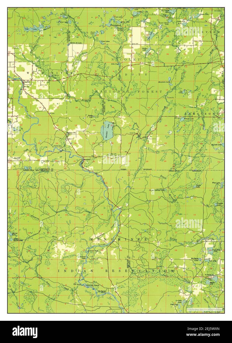 Langlade, Wisconsin, map 1952, 1:48000, United States of America by ...