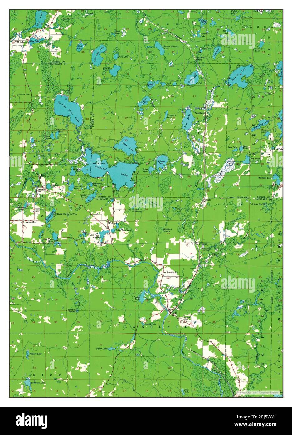 Lily, Wisconsin, map 1950, 1:48000, United States of America by ...