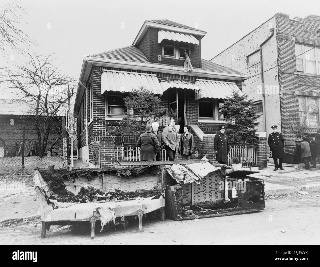Exterior view of home of Malcolm X, after 1965 firebombing - in ...