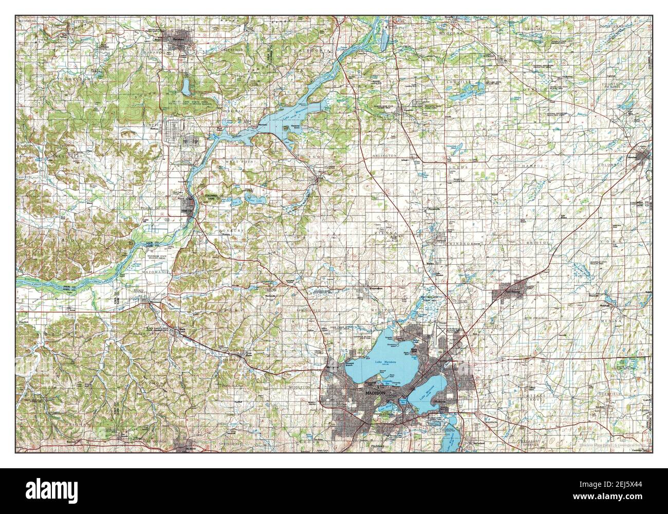 Madison, Wisconsin, map 1991, 1:100000, United States of America by ...