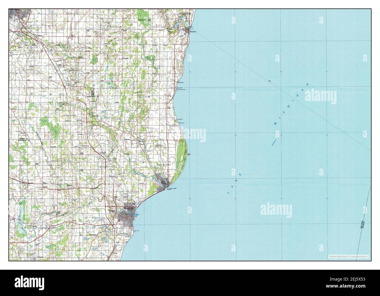 Manitowoc, Wisconsin, map 1984, 1:100000, United States of America by ...