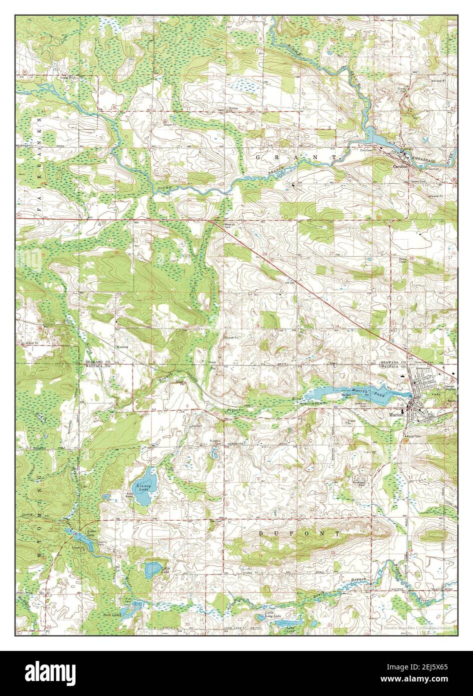 Map of marion wisconsin Cut Out Stock Images & Pictures - Alamy