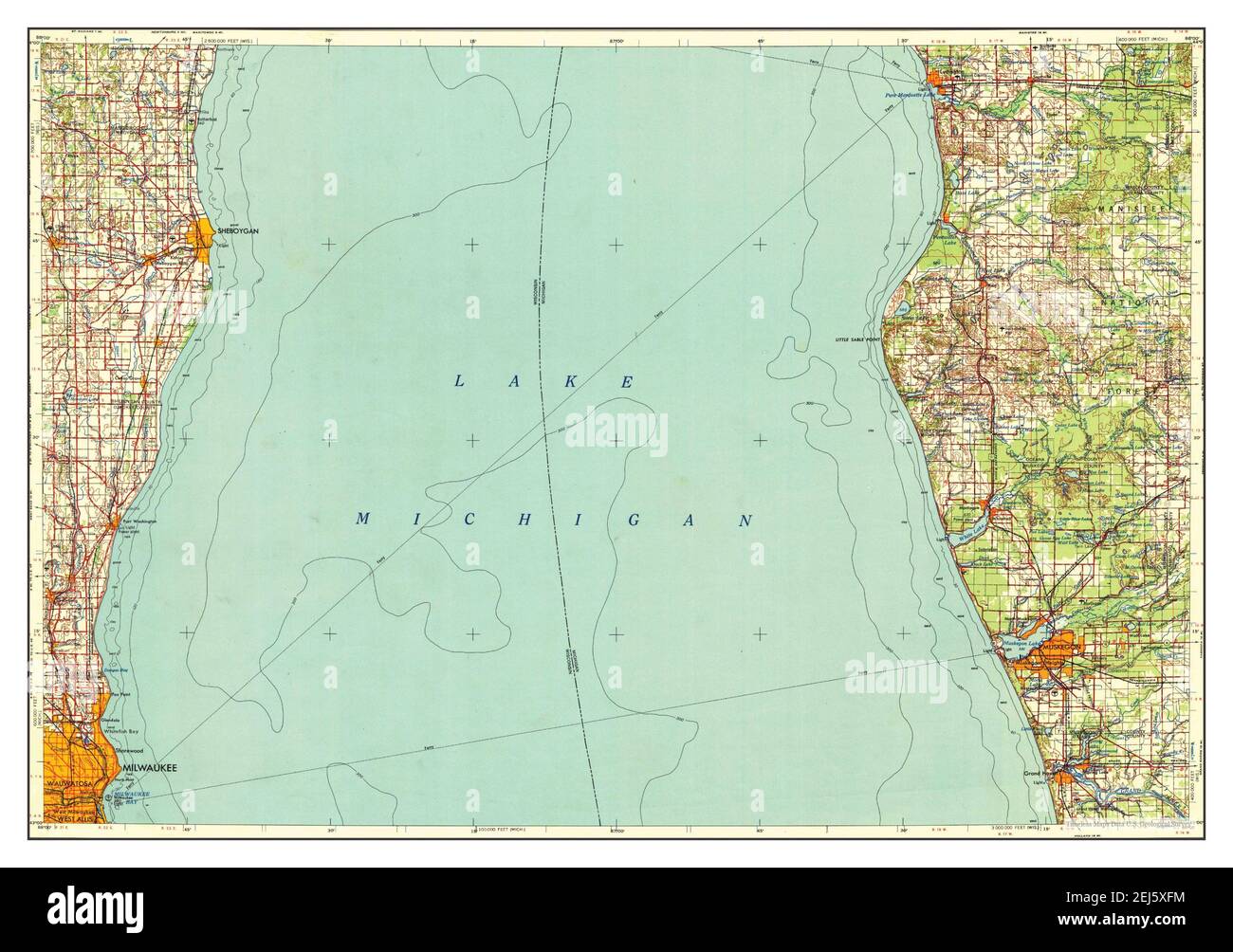 Milwaukee, Wisconsin, map 1958, 1:250000, United States of America by ...