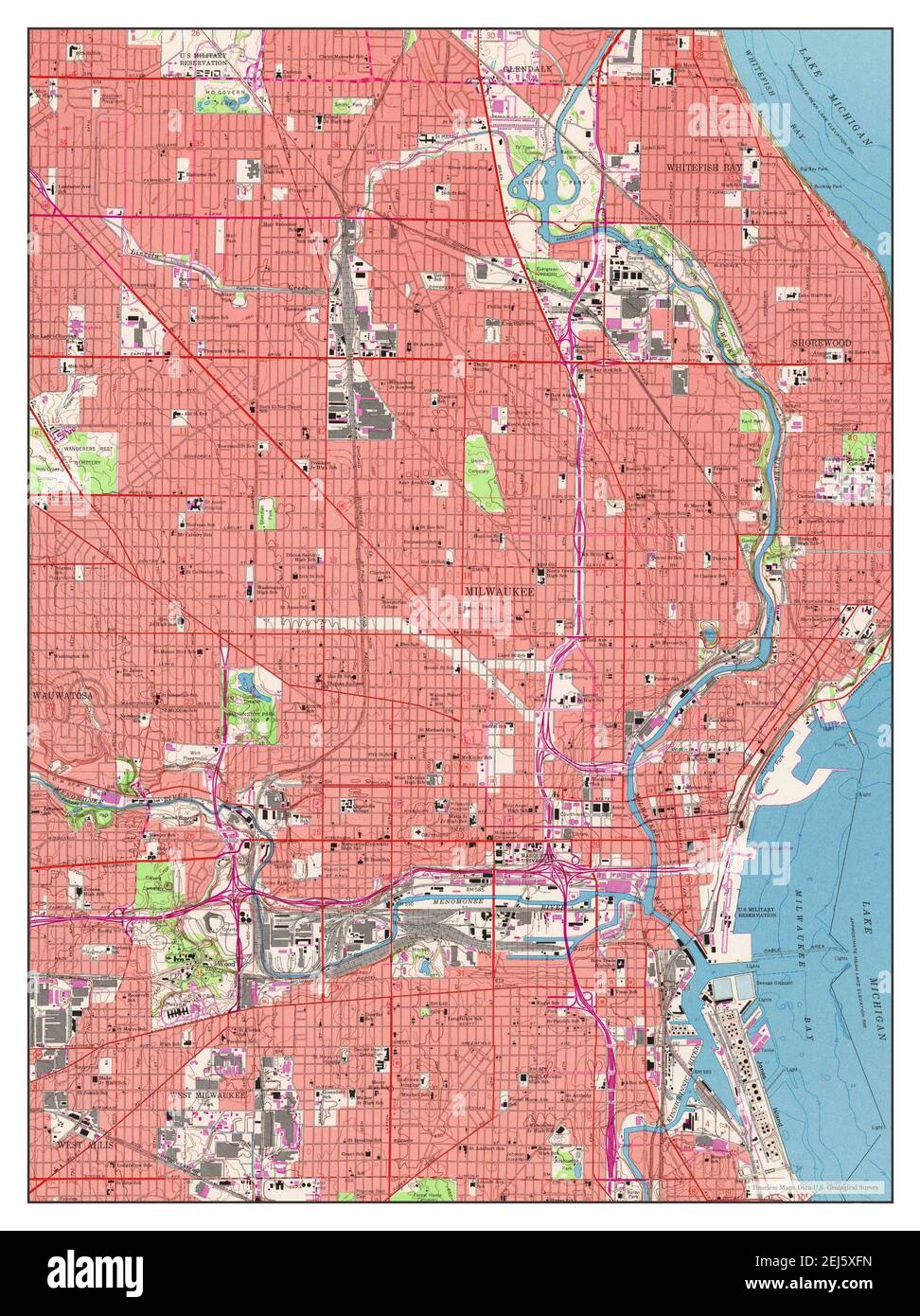 Milwaukee street map hi-res stock photography and images - Alamy