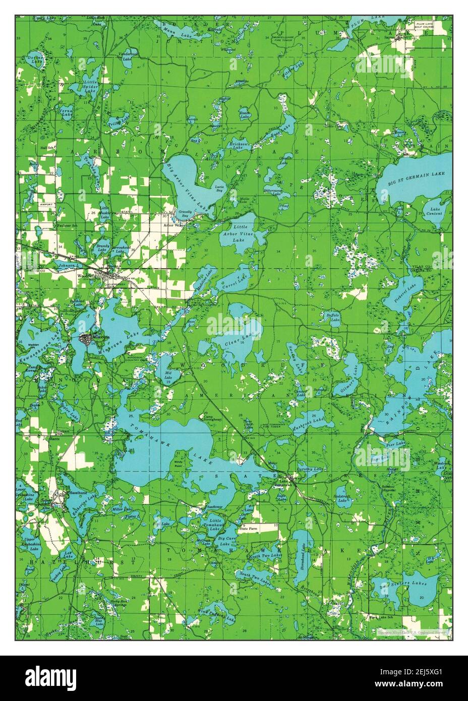 Map of minocqua wisconsin hi-res stock photography and images - Alamy