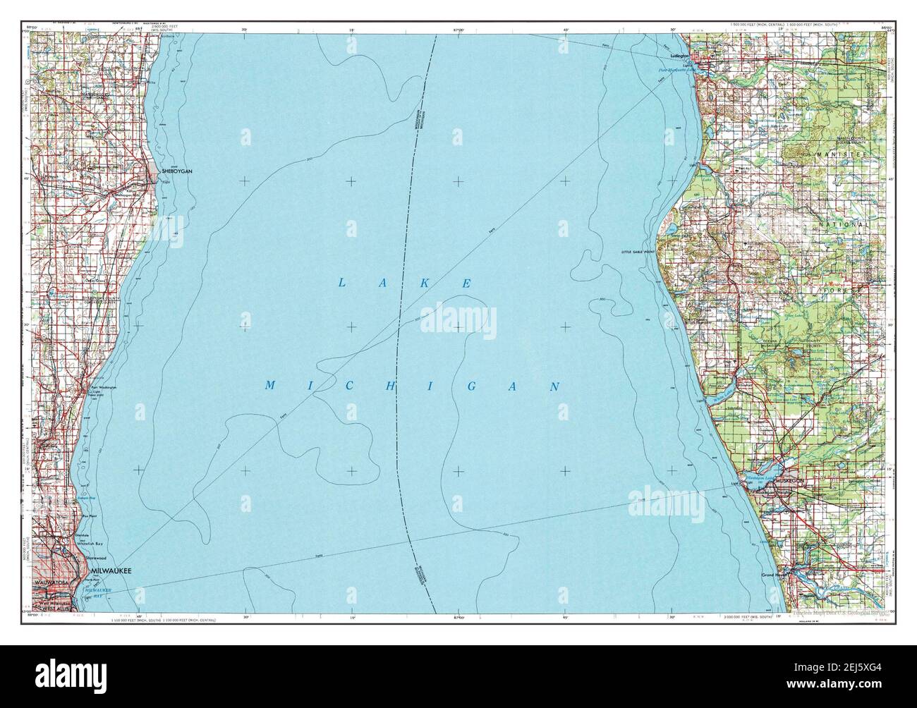Milwaukee, Wisconsin, map 1954, 1:250000, United States of America by ...