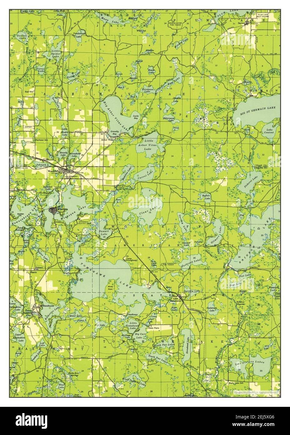 Minocqua map hi-res stock photography and images - Alamy