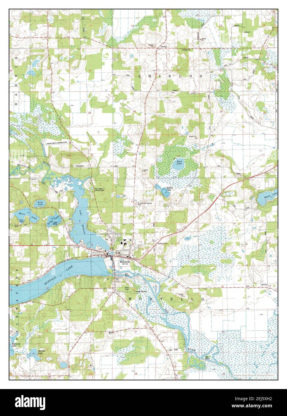 Map of montello wisconsin Cut Out Stock Images & Pictures - Alamy