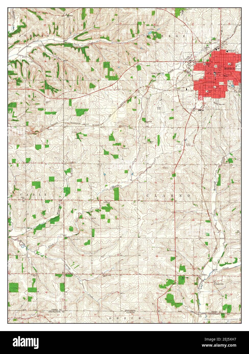 Monroe, Wisconsin, map 1962, 1:24000, United States of America by ...