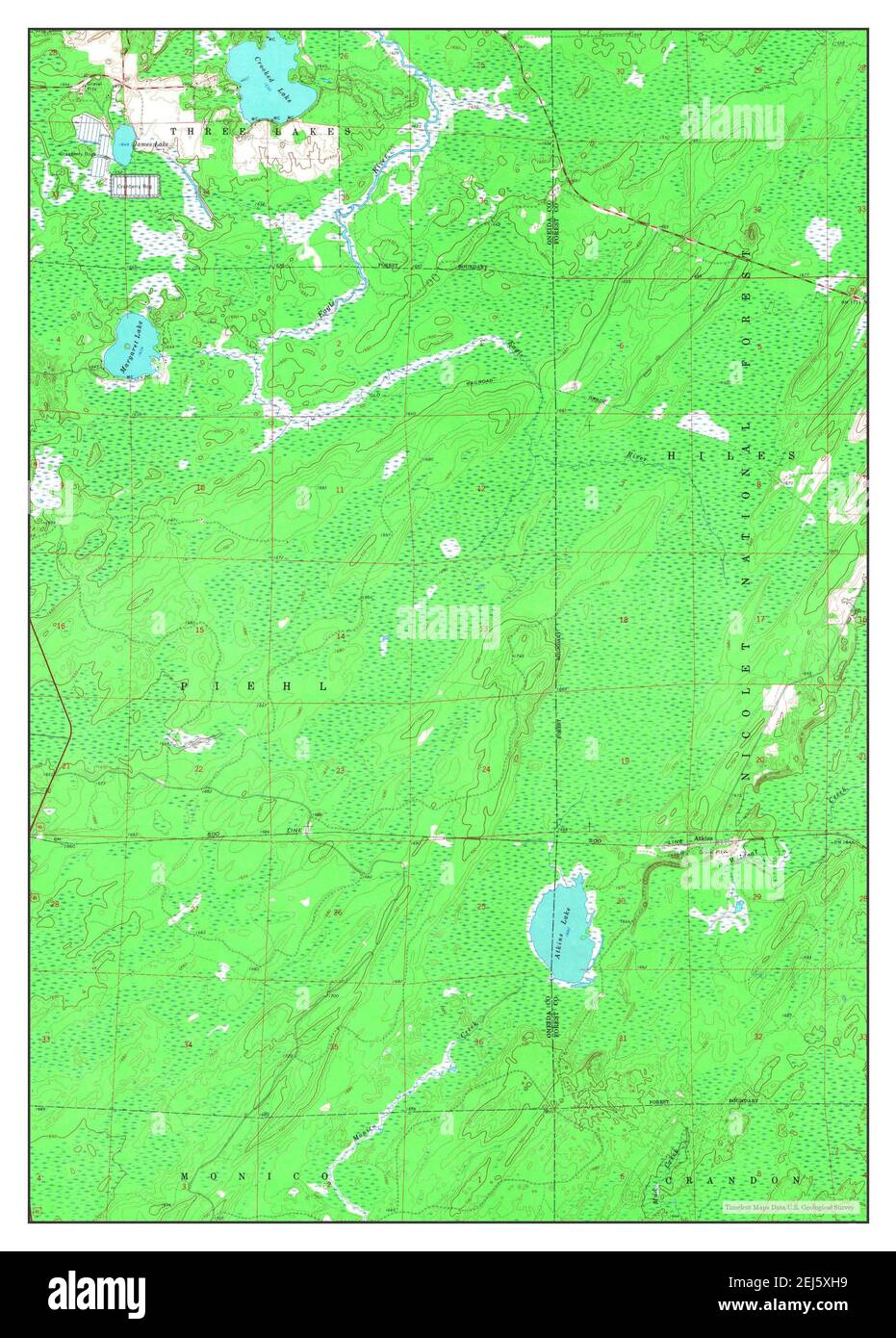 Monico NE, Wisconsin, map 1965, 1:24000, United States of America by ...