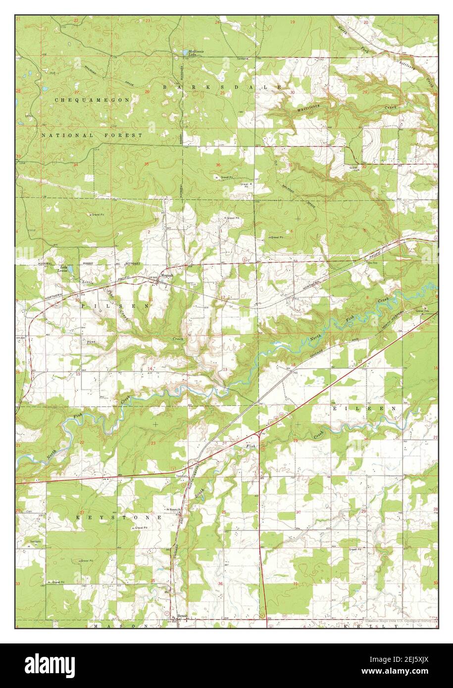 Moquah, Wisconsin, map 1964, 1:24000, United States of America by ...