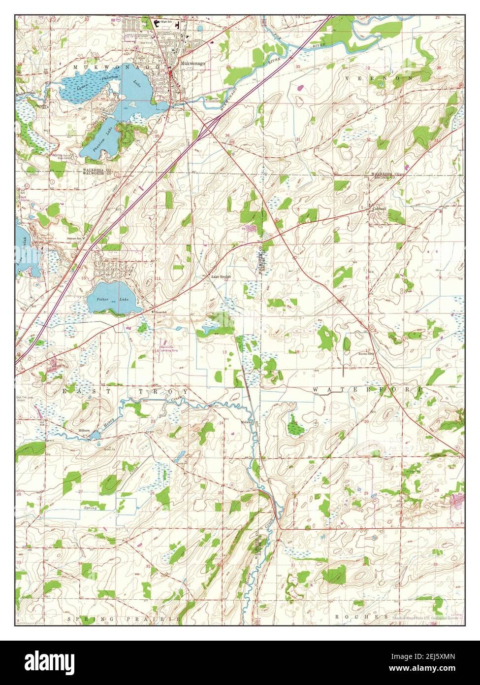 Mukwonago, Wisconsin, map 1960, 1:24000, United States of America by ...