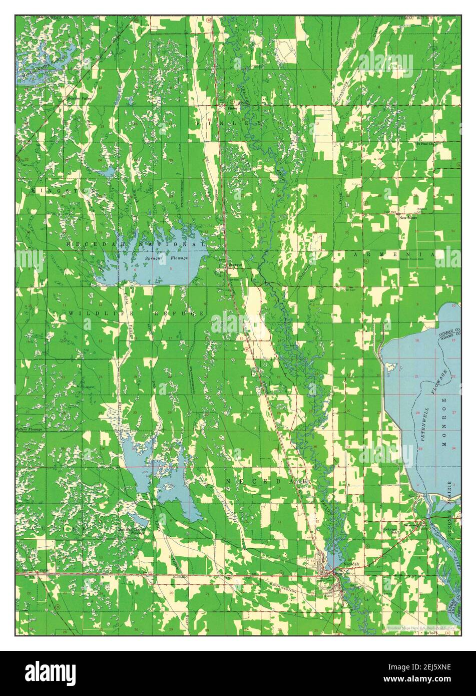 Necedah, Wisconsin, map 1958, 1:48000, United States of America by ...
