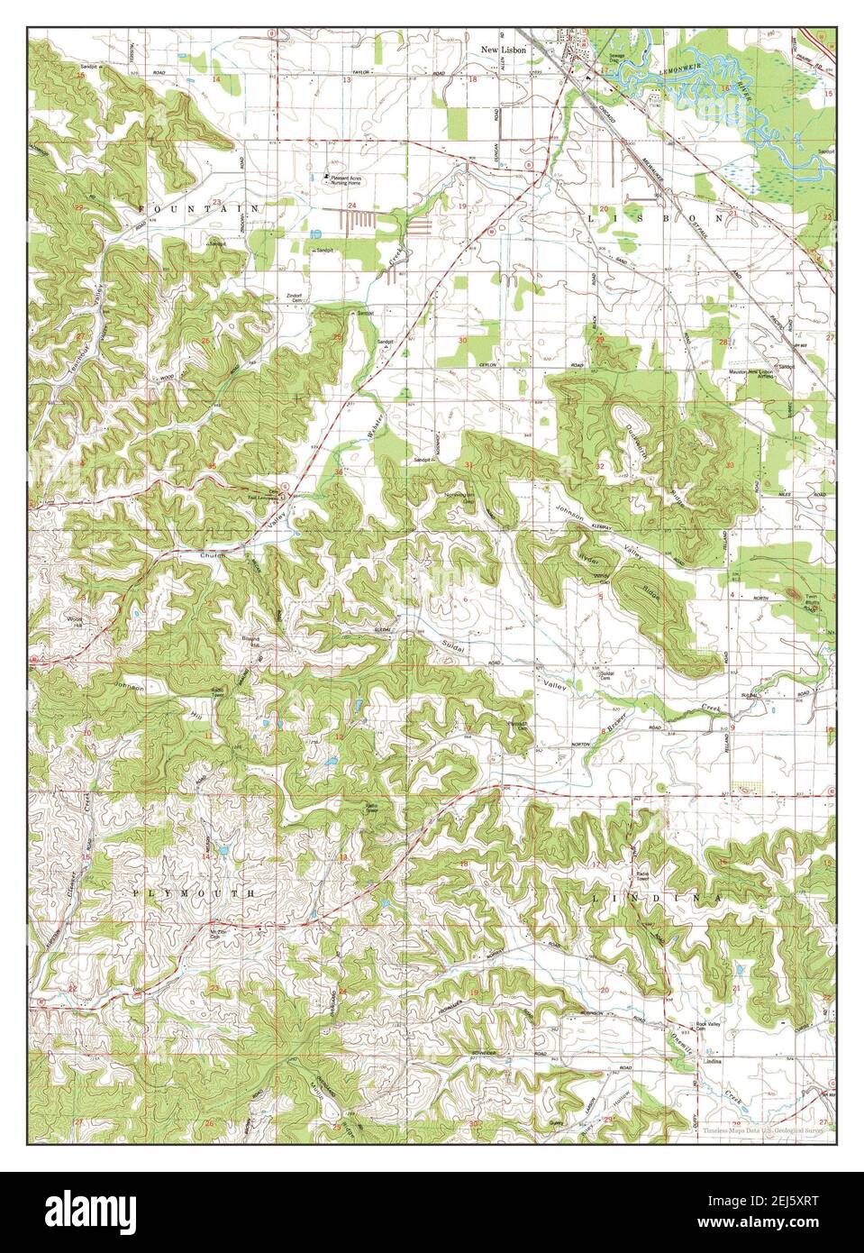 Map of new lisbon wisconsin hi-res stock photography and images - Alamy