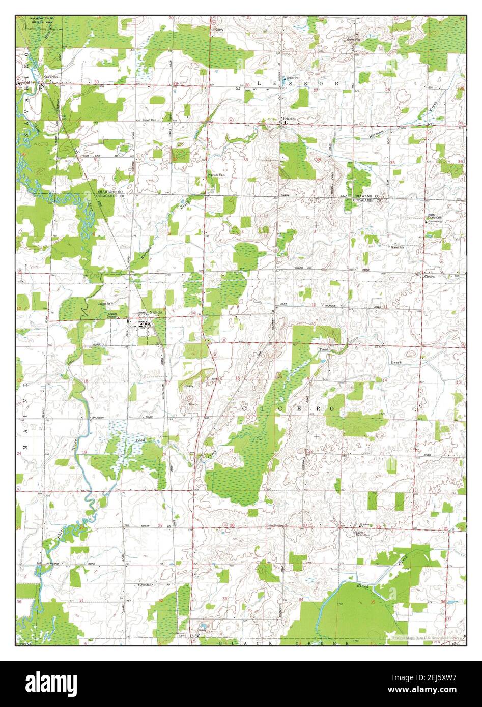 Nichols, Wisconsin, map 1974, 1:24000, United States of America by ...