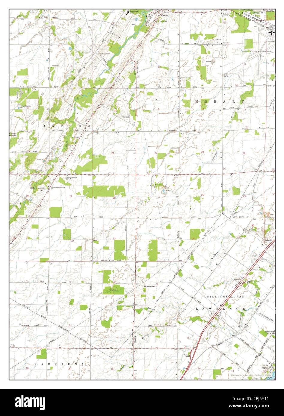 Oneida South, Wisconsin, map 1974, 1:24000, United States of America by ...