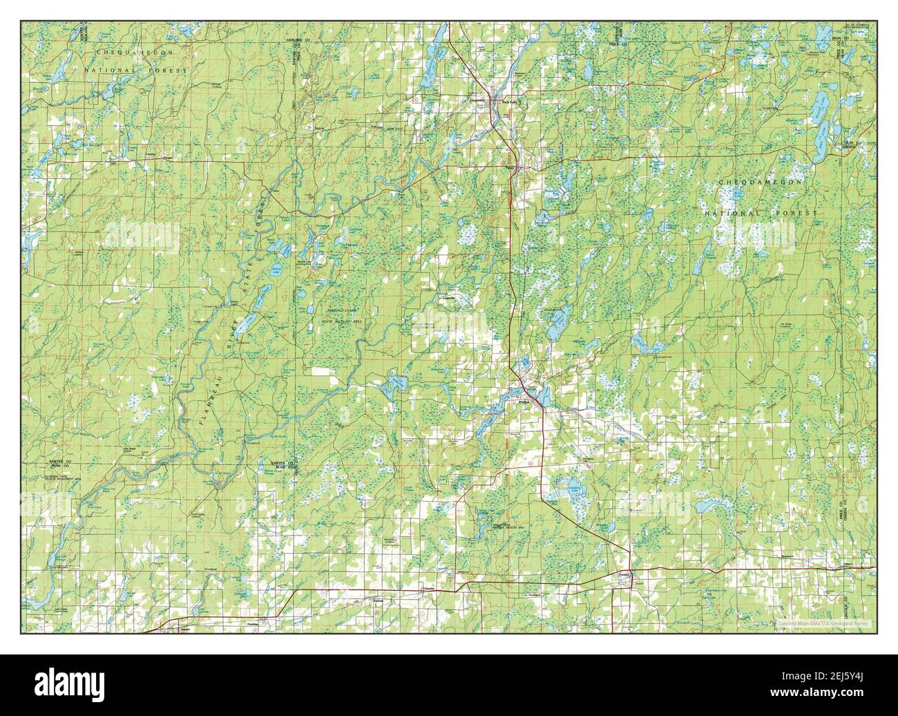 Park Falls, Wisconsin, map 1980, 1:100000, United States of America by ...