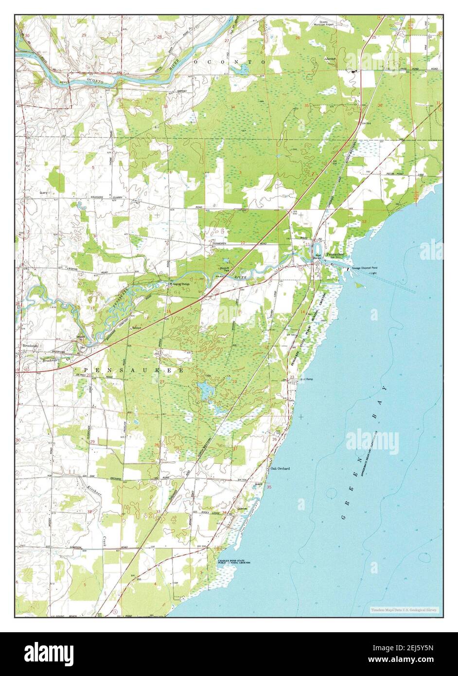 Pensaukee, Wisconsin, map 1974, 1:24000, United States of America by ...